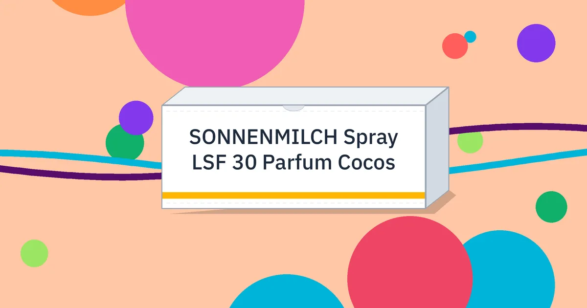 Symbolbild: Packung mit der Aufschrift SONNENMILCH Spray LSF 30 Parfum Cocos (PZN 15621050) – Verfügbarkeit und Bezug in Apotheken in Frankfurt am Main