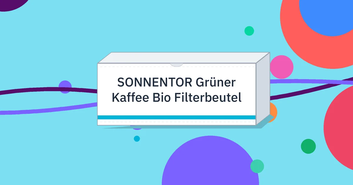 Symbolbild: Packung mit der Aufschrift SONNENTOR Grüner Kaffee Bio Filterbeutel (PZN 18903949) – Verfügbarkeit und Bezug in Apotheken in Frankfurt am Main