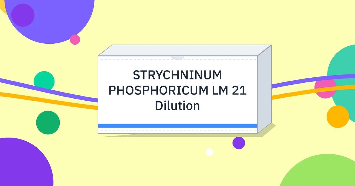 Symbolbild: Packung mit der Aufschrift STRYCHNINUM PHOSPHORICUM LM 21 Dilution (PZN 13207300) – Verfügbarkeit und Bezug in Apotheken in Frankfurt am Main