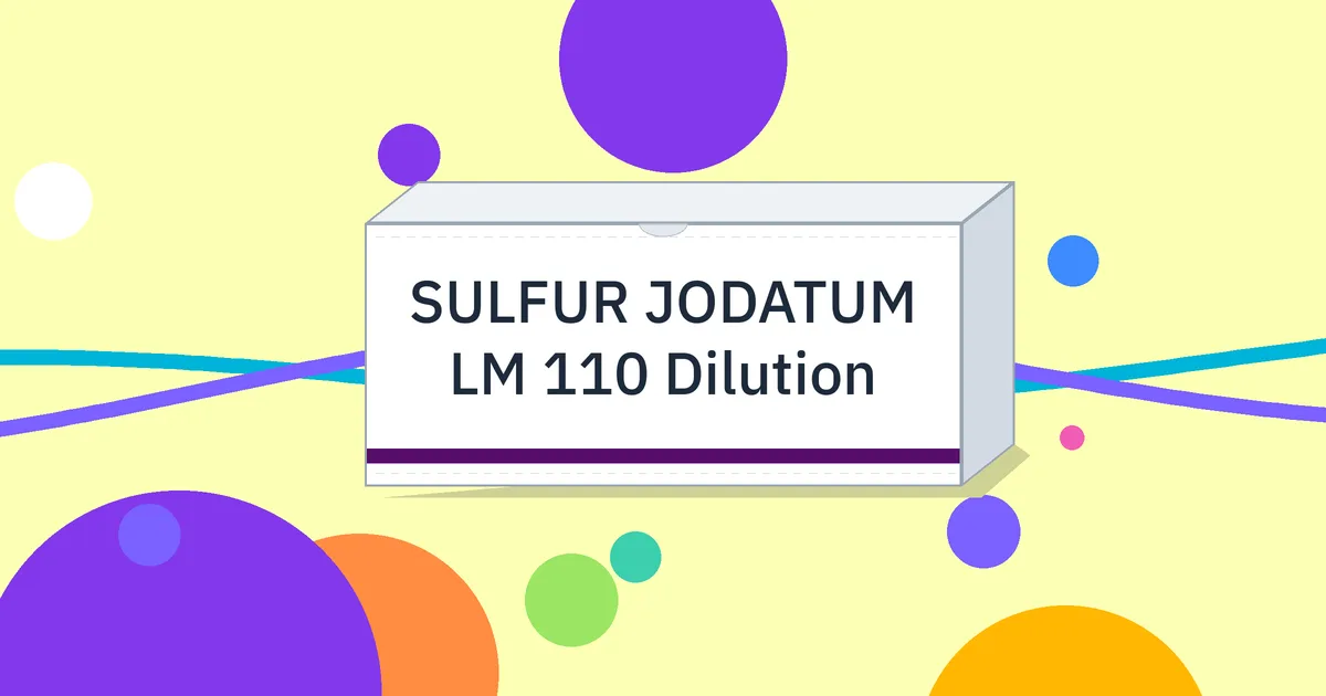 Symbolbild: Packung mit der Aufschrift SULFUR JODATUM LM 110 Dilution (PZN 13210638) – Verfügbarkeit und Bezug in Apotheken in Frankfurt am Main