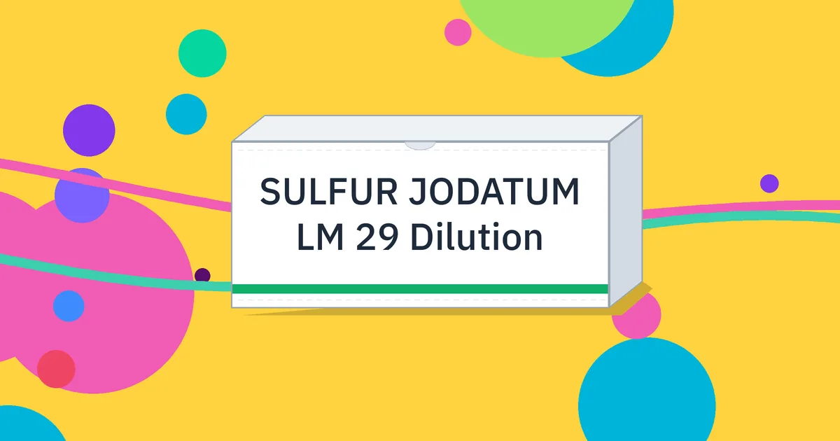 Symbolbild: Packung mit der Aufschrift SULFUR JODATUM LM 29 Dilution (PZN 13210555) – Verfügbarkeit und Bezug in Apotheken in Frankfurt am Main