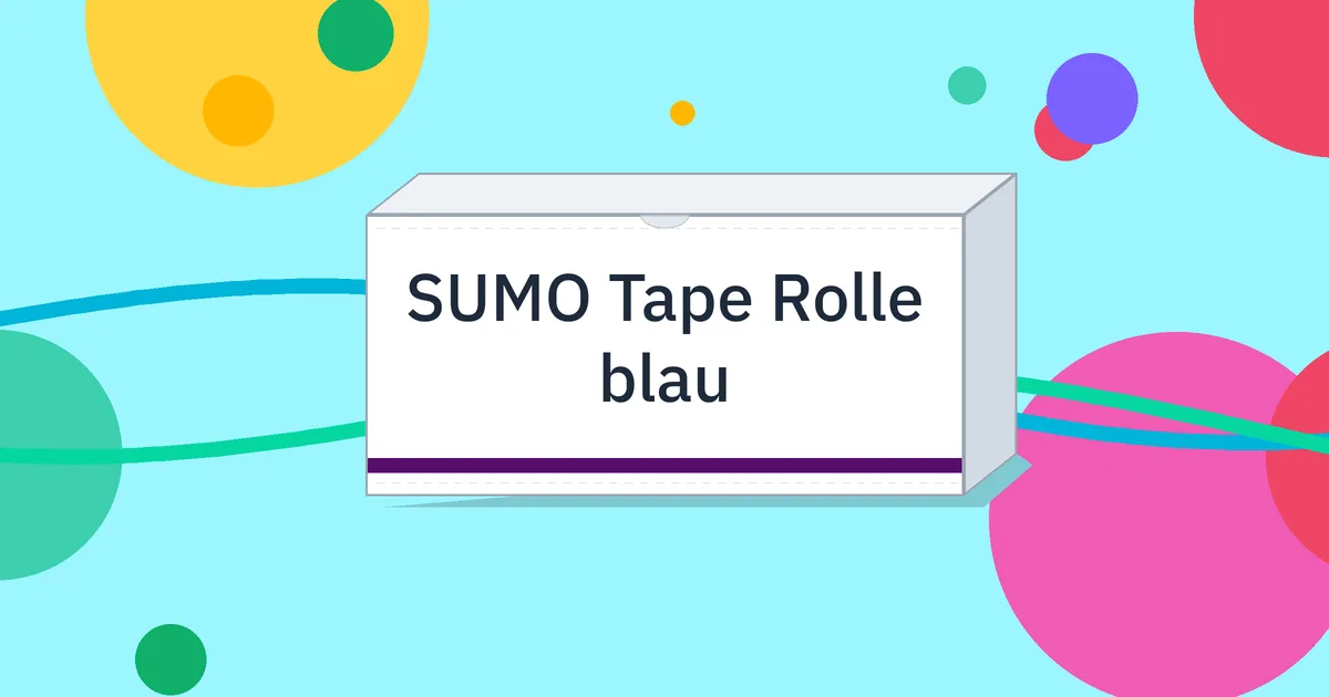 Symbolbild: Packung mit der Aufschrift SUMO Tape Rolle blau (PZN 18307503) – Verfügbarkeit und Bezug in Apotheken in Frankfurt am Main