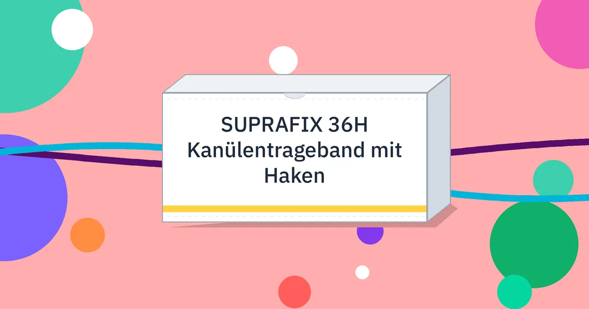 Symbolbild: Packung mit der Aufschrift SUPRAFIX 36H Kanülentrageband mit Haken (PZN 03902393) – Verfügbarkeit und Bezug in Apotheken in Frankfurt am Main