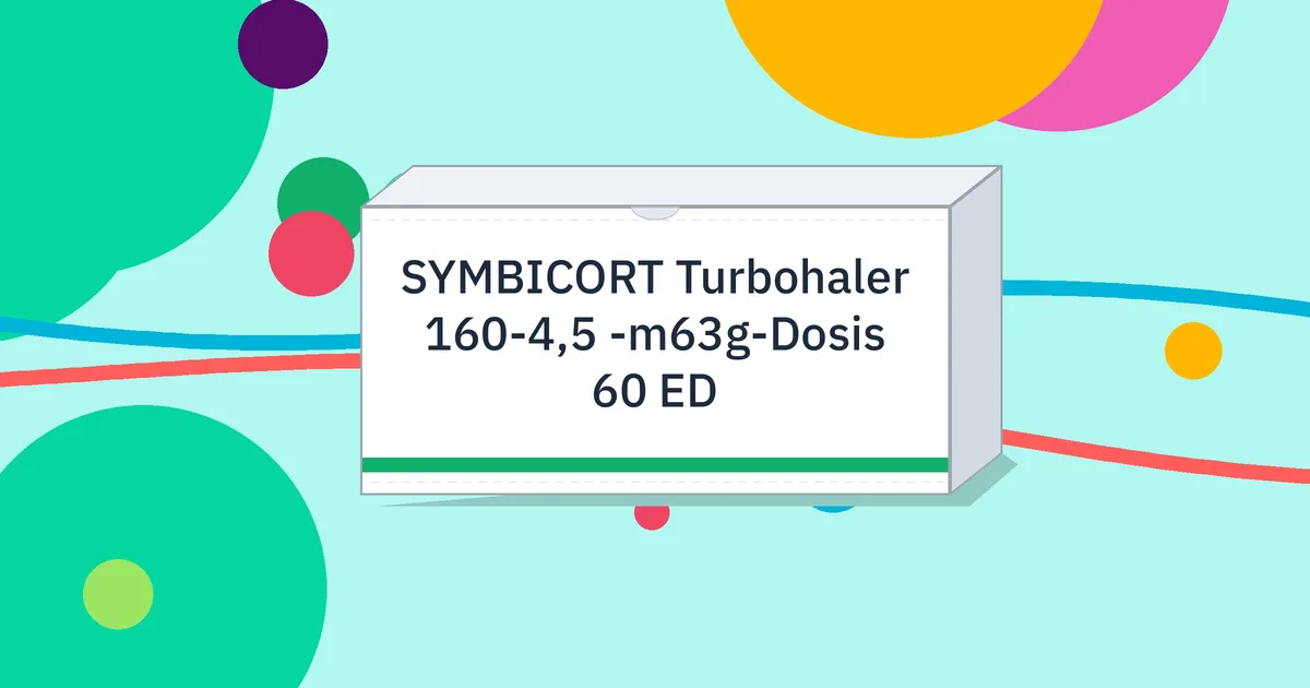 Symbolbild: Packung mit der Aufschrift SYMBICORT Turbohaler 160-4,5 -m63g-Dosis 60 ED (PZN 16600179) – Verfügbarkeit und Bezug in Apotheken in Frankfurt am Main