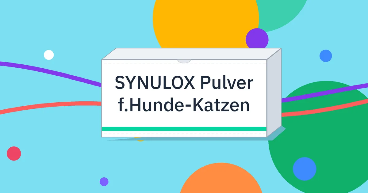 Symbolbild: Packung mit der Aufschrift SYNULOX Pulver f.Hunde-Katzen (PZN 03839418) – Verfügbarkeit und Bezug in Apotheken in Frankfurt am Main