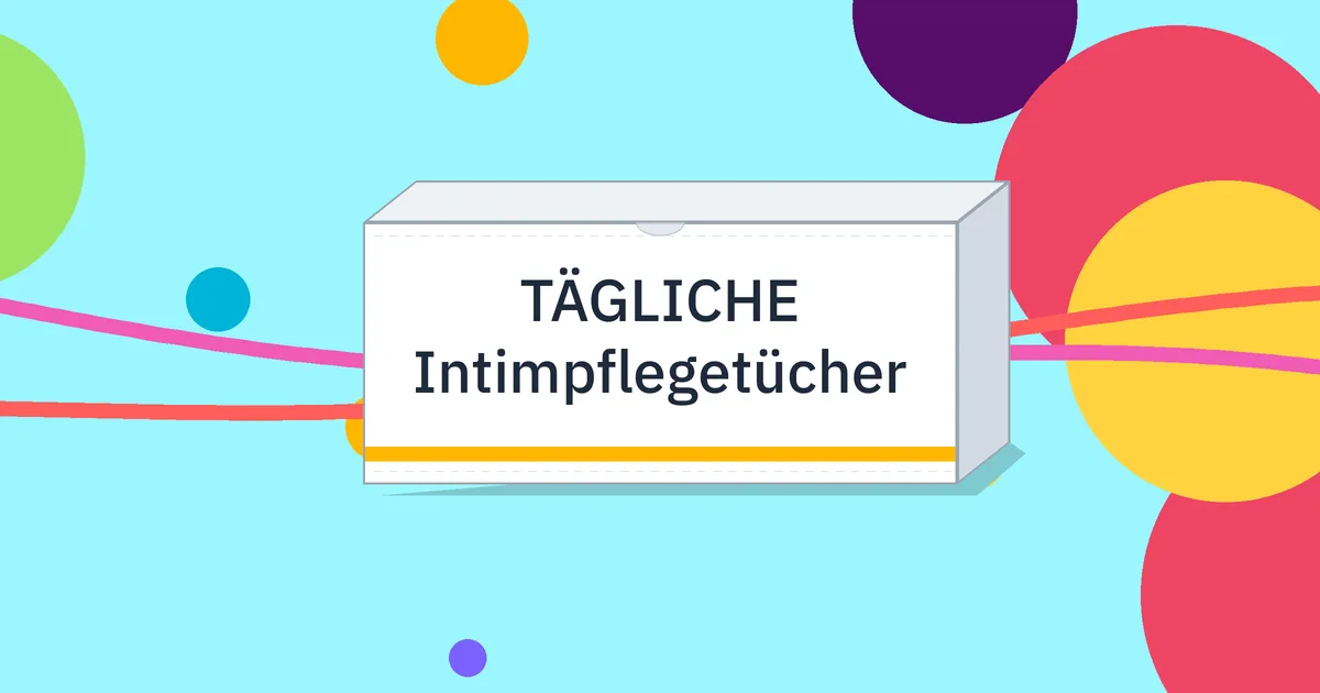 Symbolbild: Packung mit der Aufschrift TÄGLICHE Intimpflegetücher (PZN 18705356) – Verfügbarkeit und Bezug in Apotheken in Frankfurt am Main