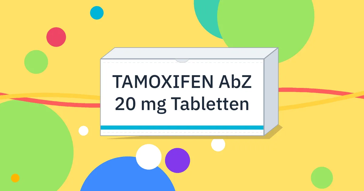 Symbolbild: Packung mit der Aufschrift TAMOXIFEN AbZ 20 mg Tabletten (PZN 01017020) – Verfügbarkeit und Bezug in Apotheken in Frankfurt am Main