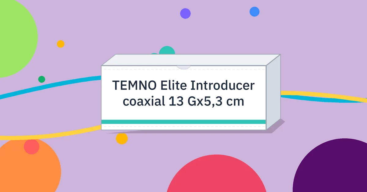 Symbolbild: Packung mit der Aufschrift TEMNO Elite Introducer coaxial 13 Gx5,3 cm (PZN 18765393) – Verfügbarkeit und Bezug in Apotheken in Frankfurt am Main