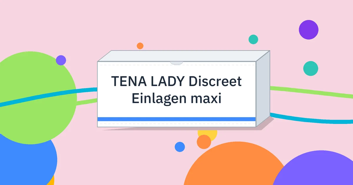 Symbolbild: Packung mit der Aufschrift TENA LADY Discreet Einlagen maxi (PZN 17850990) – Verfügbarkeit und Bezug in Apotheken in Frankfurt am Main