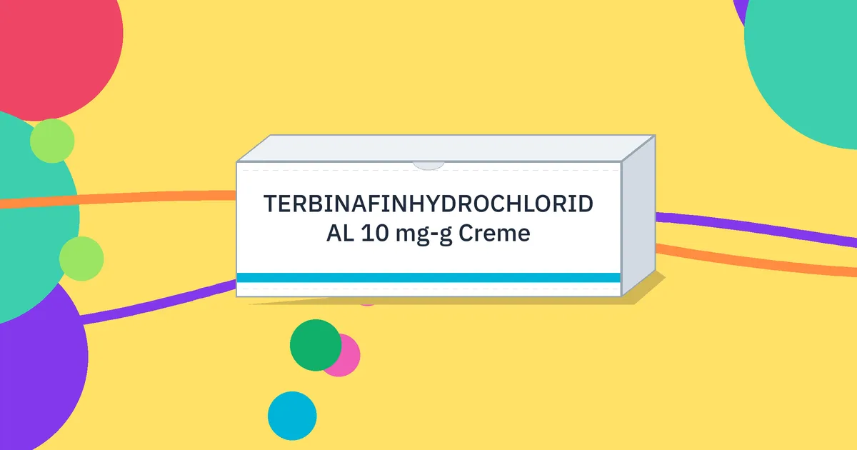 Symbolbild: Packung mit der Aufschrift TERBINAFINHYDROCHLORID AL 10 mg-g Creme (PZN 03563229) – Verfügbarkeit und Bezug in Apotheken in Frankfurt am Main