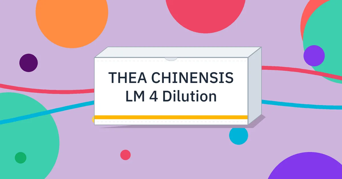 Symbolbild: Packung mit der Aufschrift THEA CHINENSIS LM 4 Dilution (PZN 13219183) – Verfügbarkeit und Bezug in Apotheken in Frankfurt am Main