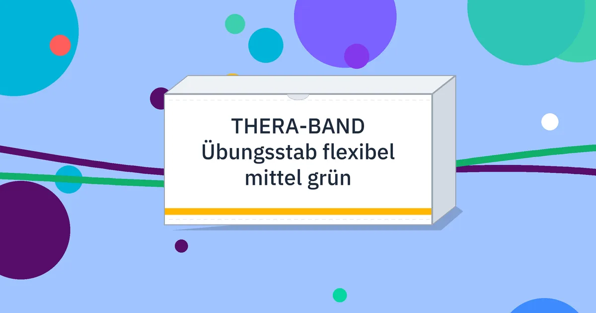 Symbolbild: Packung mit der Aufschrift THERA-BAND Übungsstab flexibel mittel grün (PZN 00613754) – Verfügbarkeit und Bezug in Apotheken in Frankfurt am Main