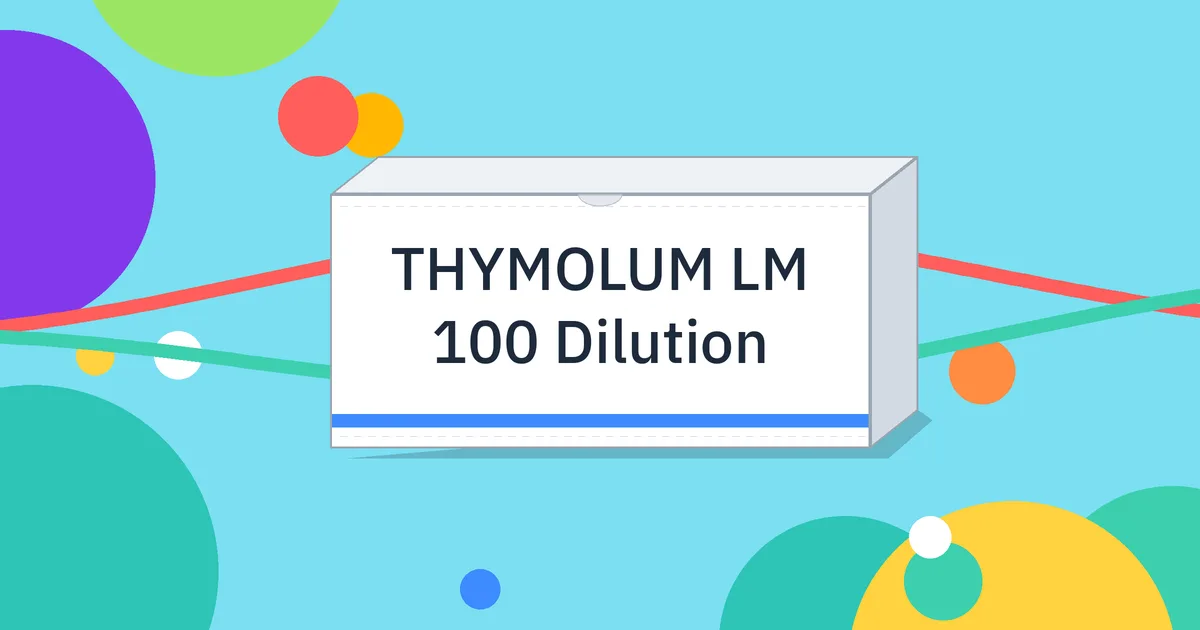 Symbolbild: Packung mit der Aufschrift THYMOLUM LM 100 Dilution (PZN 13222771) – Verfügbarkeit und Bezug in Apotheken in Frankfurt am Main