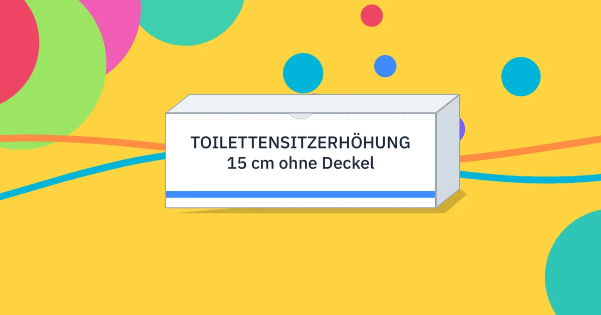 Symbolbild: Packung mit der Aufschrift TOILETTENSITZERHÖHUNG 15 cm ohne Deckel (PZN 10074459) – Verfügbarkeit und Bezug in Apotheken in Frankfurt am Main