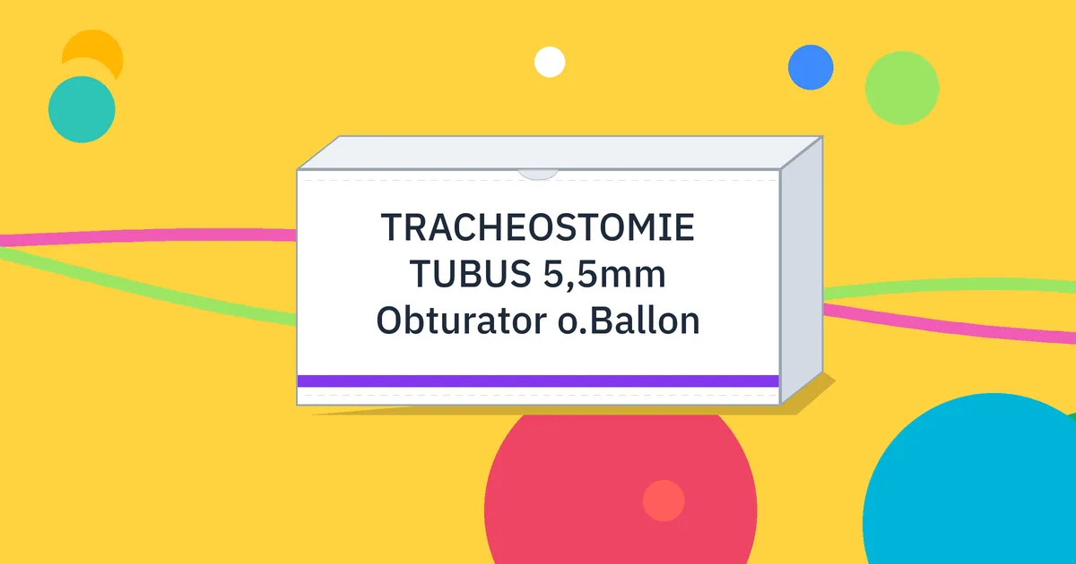 Symbolbild: Packung mit der Aufschrift TRACHEOSTOMIE TUBUS 5,5mm Obturator o.Ballon (PZN 12358617) – Verfügbarkeit und Bezug in Apotheken in Frankfurt am Main