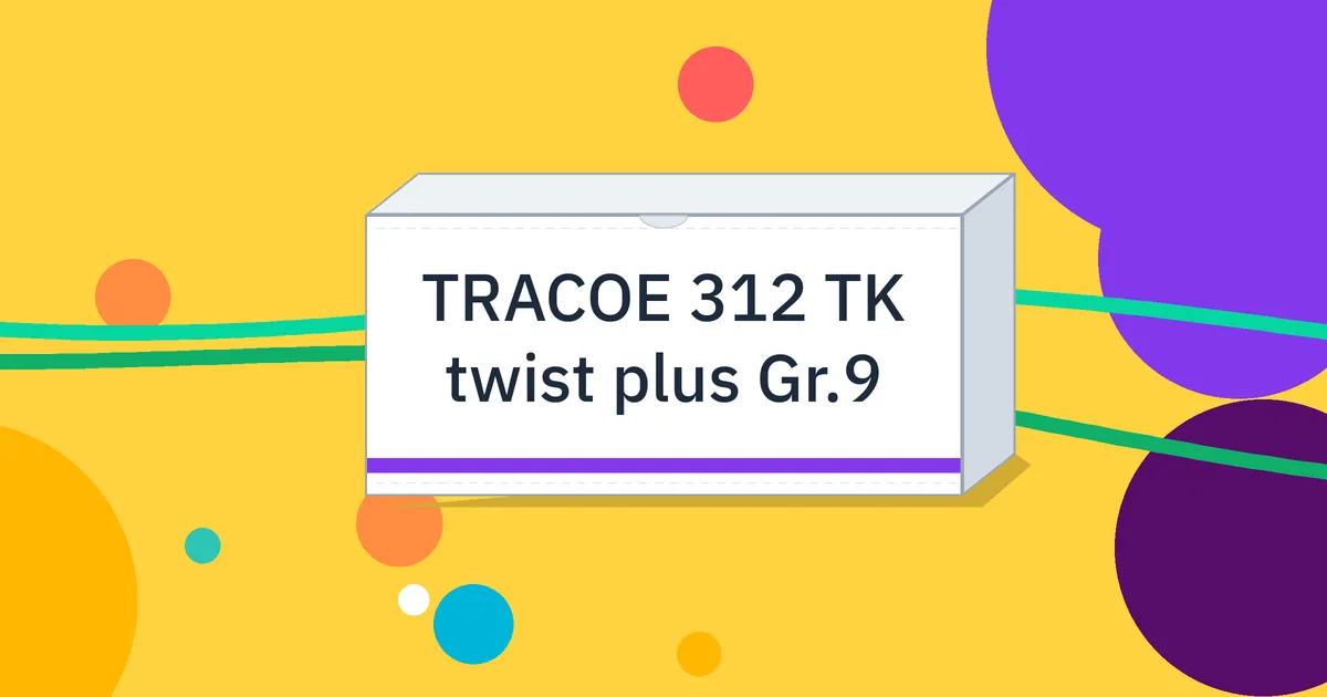 Symbolbild: Packung mit der Aufschrift TRACOE 312 TK twist plus Gr.9 (PZN 05880885) – Verfügbarkeit und Bezug in Apotheken in Frankfurt am Main