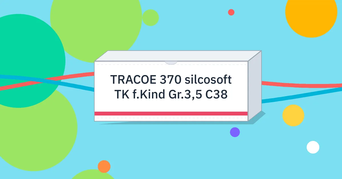 Symbolbild: Packung mit der Aufschrift TRACOE 370 silcosoft TK f.Kind Gr.3,5 C38 (PZN 14314297) – Verfügbarkeit und Bezug in Apotheken in Frankfurt am Main