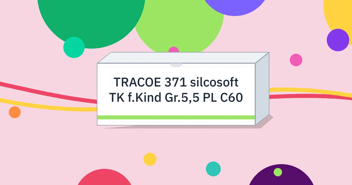 Symbolbild: Packung mit der Aufschrift TRACOE 371 silcosoft TK f.Kind Gr.5,5 PL C60 (PZN 14315776) – Verfügbarkeit und Bezug in Apotheken in Frankfurt am Main