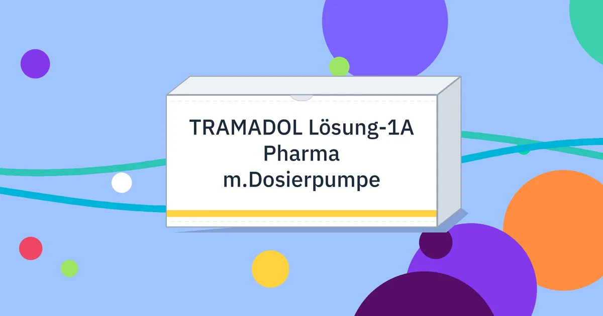 Symbolbild: Packung mit der Aufschrift TRAMADOL Lösung-1A Pharma m.Dosierpumpe (PZN 03682626) – Verfügbarkeit und Bezug in Apotheken in Frankfurt am Main