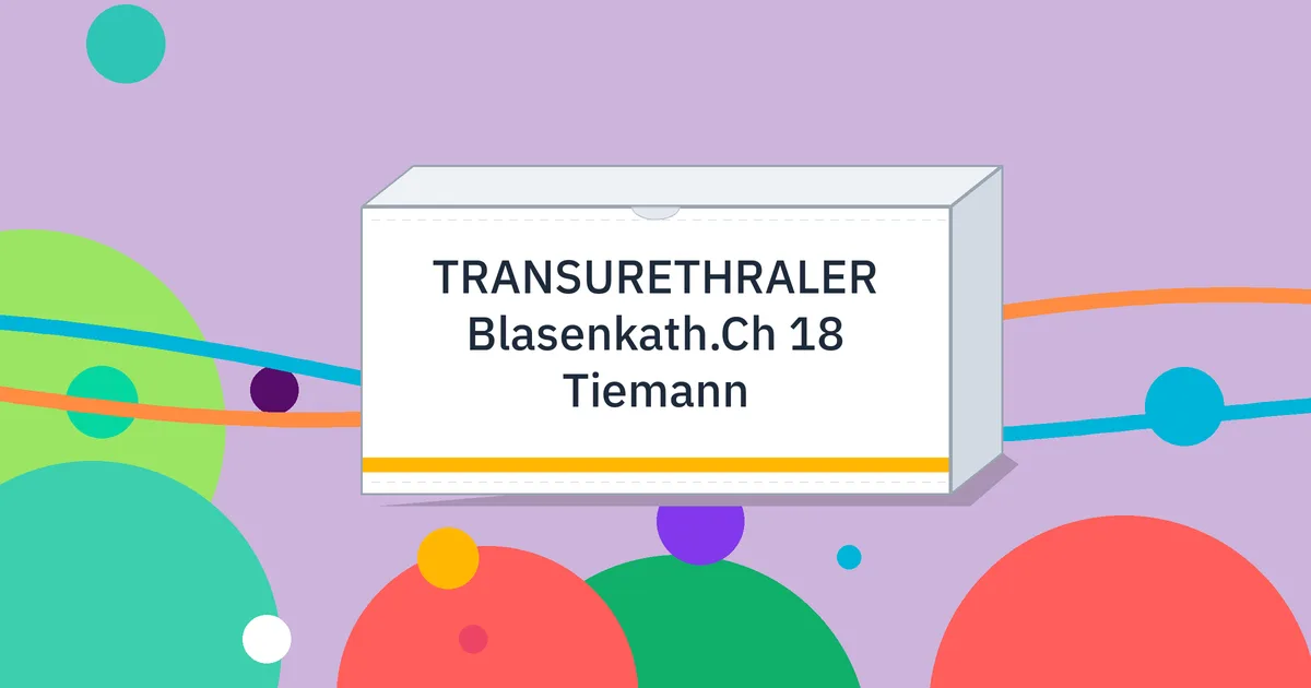 Symbolbild: Packung mit der Aufschrift TRANSURETHRALER Blasenkath.Ch 18 Tiemann (PZN 04764579) – Verfügbarkeit und Bezug in Apotheken in Frankfurt am Main