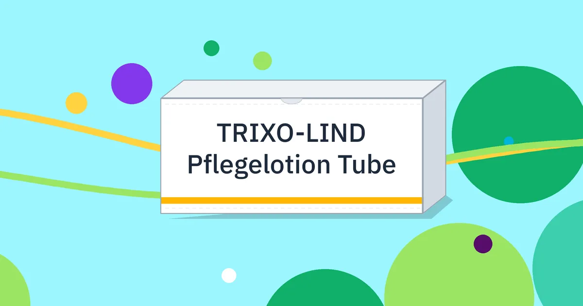 Symbolbild: Packung mit der Aufschrift TRIXO-LIND Pflegelotion Tube (PZN 17581567) – Verfügbarkeit und Bezug in Apotheken in Frankfurt am Main