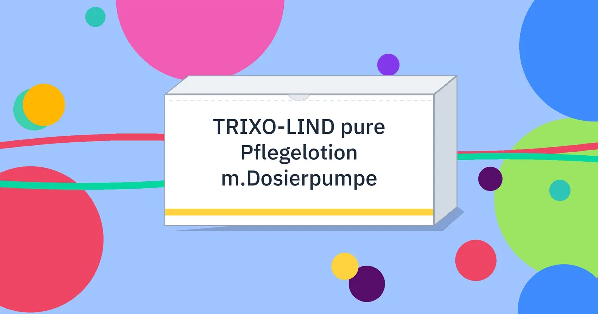 Symbolbild: Packung mit der Aufschrift TRIXO-LIND pure Pflegelotion m.Dosierpumpe (PZN 17581656) – Verfügbarkeit und Bezug in Apotheken in Frankfurt am Main