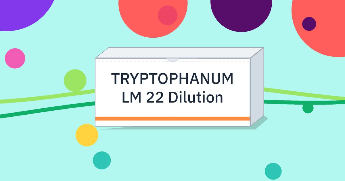 Symbolbild: Packung mit der Aufschrift TRYPTOPHANUM LM 22 Dilution (PZN 13253613) – Verfügbarkeit und Bezug in Apotheken in Frankfurt am Main
