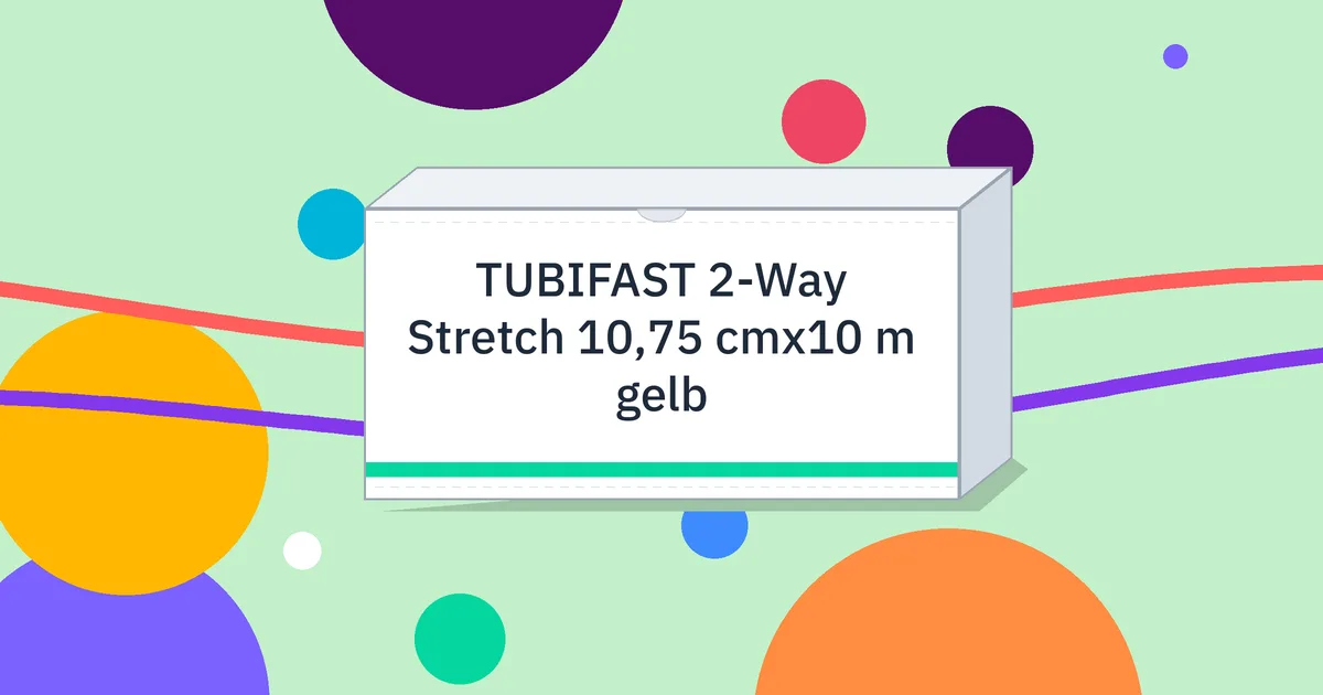 Symbolbild: Packung mit der Aufschrift TUBIFAST 2-Way Stretch 10,75 cmx10 m gelb (PZN 17166555) – Verfügbarkeit und Bezug in Apotheken in Frankfurt am Main