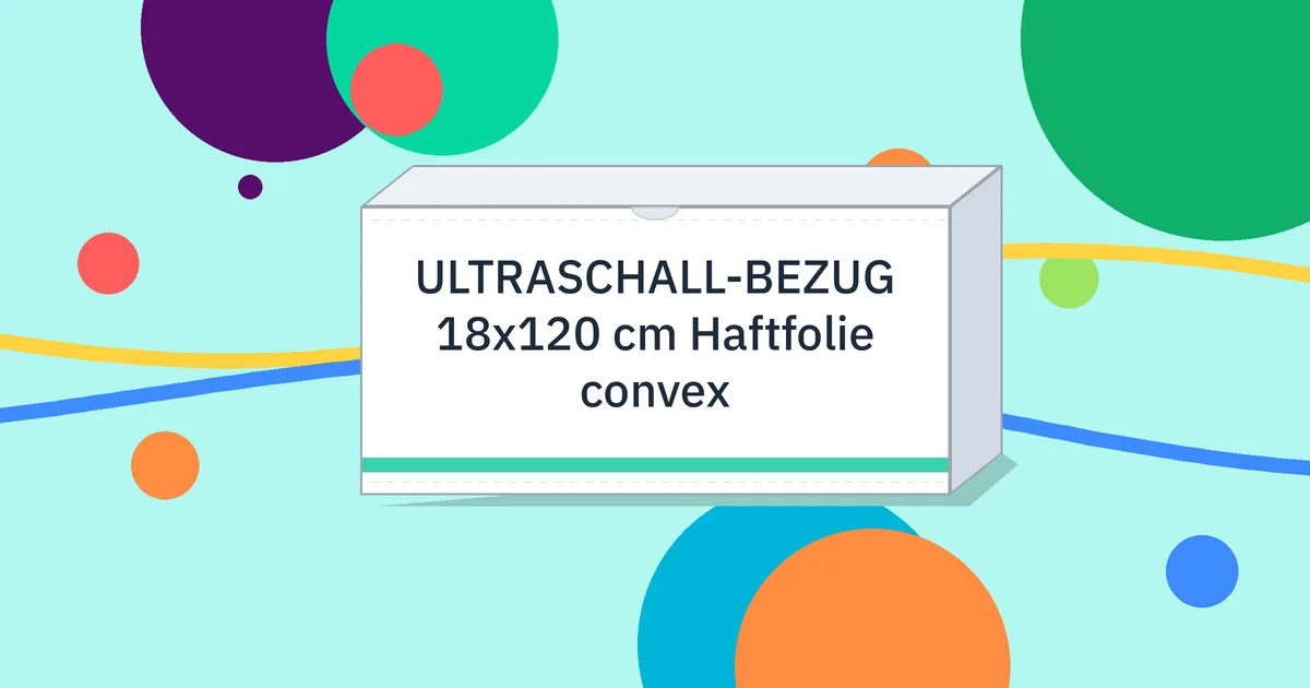 Symbolbild: Packung mit der Aufschrift ULTRASCHALL-BEZUG 18x120 cm Haftfolie convex (PZN 07599655) – Verfügbarkeit und Bezug in Apotheken in Frankfurt am Main
