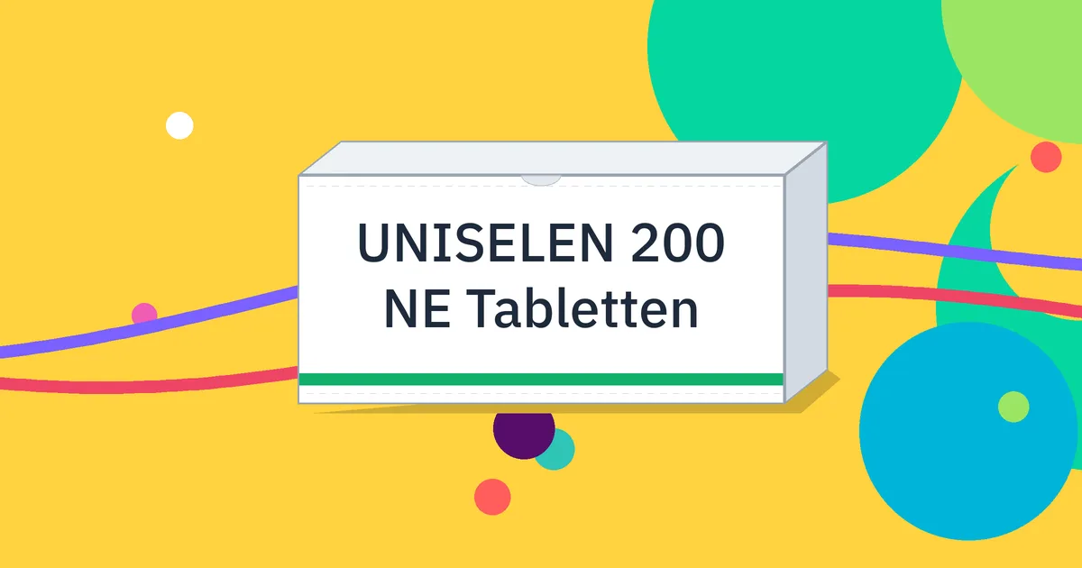 Symbolbild: Packung mit der Aufschrift UNISELEN 200 NE Tabletten (PZN 09213223) – Verfügbarkeit und Bezug in Apotheken in Frankfurt am Main