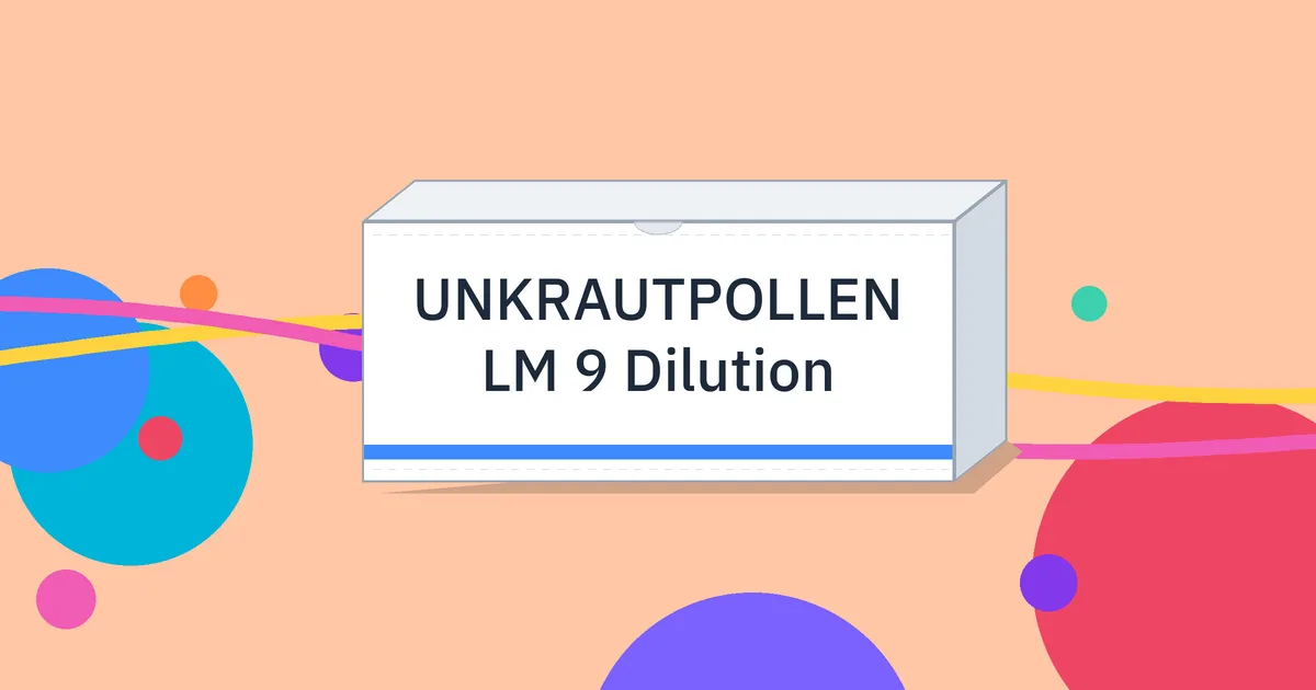 Symbolbild: Packung mit der Aufschrift UNKRAUTPOLLEN LM 9 Dilution (PZN 13255753) – Verfügbarkeit und Bezug in Apotheken in Frankfurt am Main