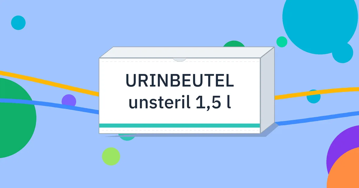 Symbolbild: Packung mit der Aufschrift URINBEUTEL unsteril 1,5 l (PZN 03140664) – Verfügbarkeit und Bezug in Apotheken in Frankfurt am Main