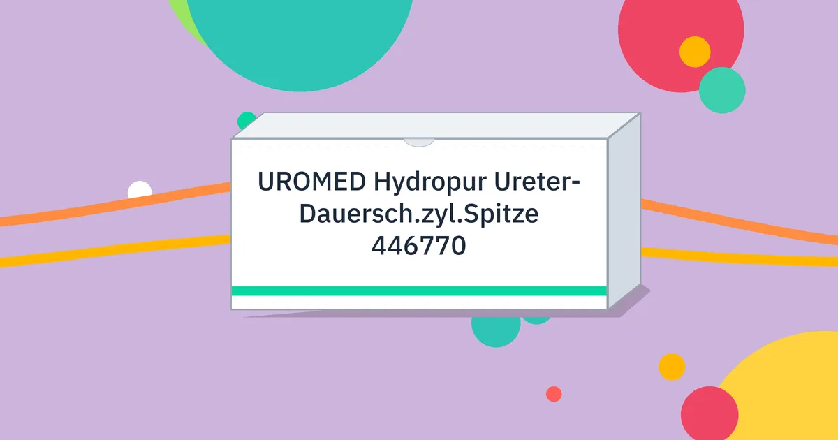 Symbolbild: Packung mit der Aufschrift UROMED Hydropur Ureter-Dauersch.zyl.Spitze 446770 (PZN 11371604) – Verfügbarkeit und Bezug in Apotheken in Frankfurt am Main
