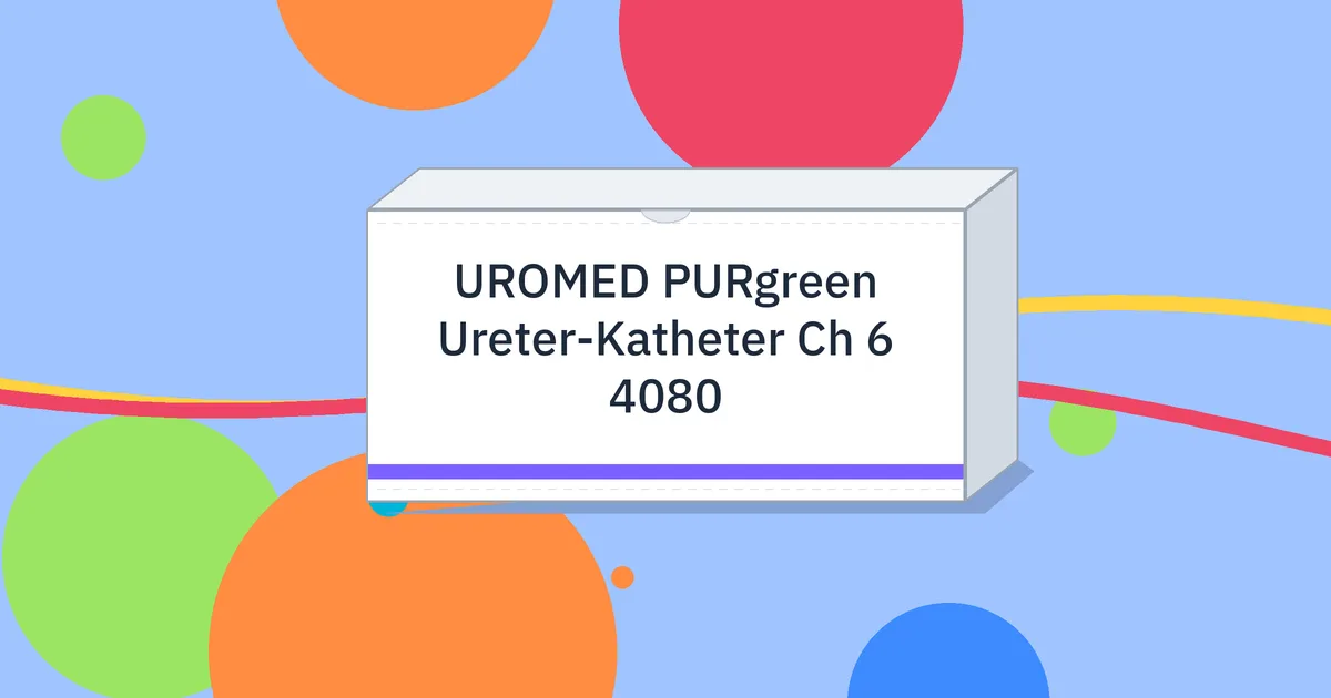 Symbolbild: Packung mit der Aufschrift UROMED PURgreen Ureter-Katheter Ch 6 4080 (PZN 01990097) – Verfügbarkeit und Bezug in Apotheken in Frankfurt am Main