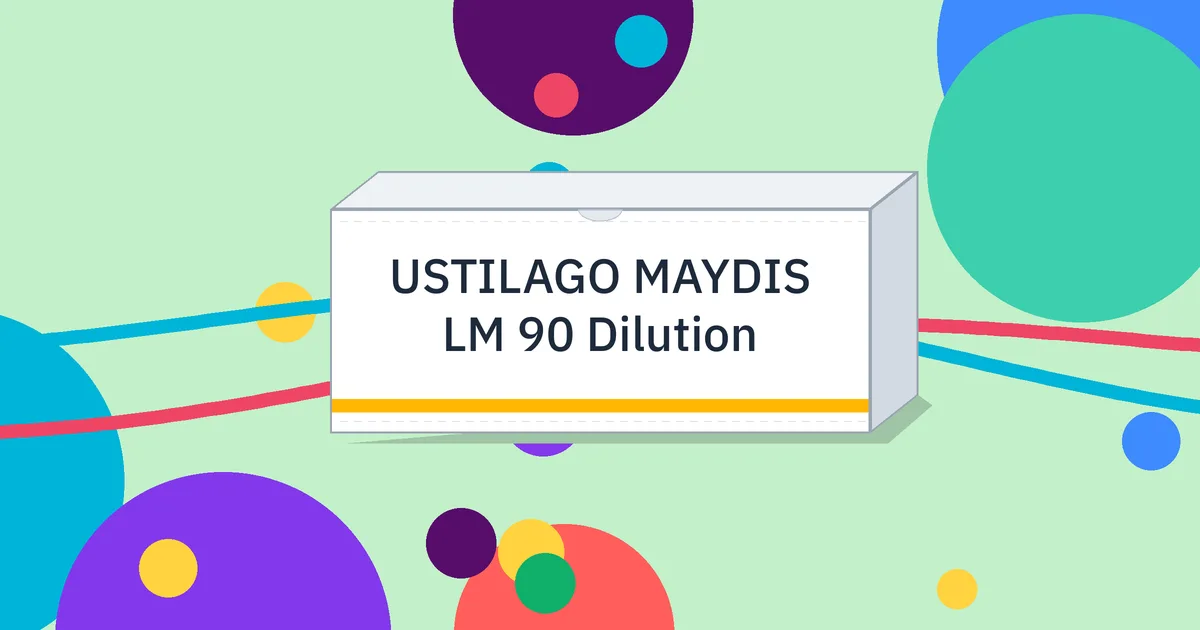 Symbolbild: Packung mit der Aufschrift USTILAGO MAYDIS LM 90 Dilution (PZN 13258384) – Verfügbarkeit und Bezug in Apotheken in Frankfurt am Main