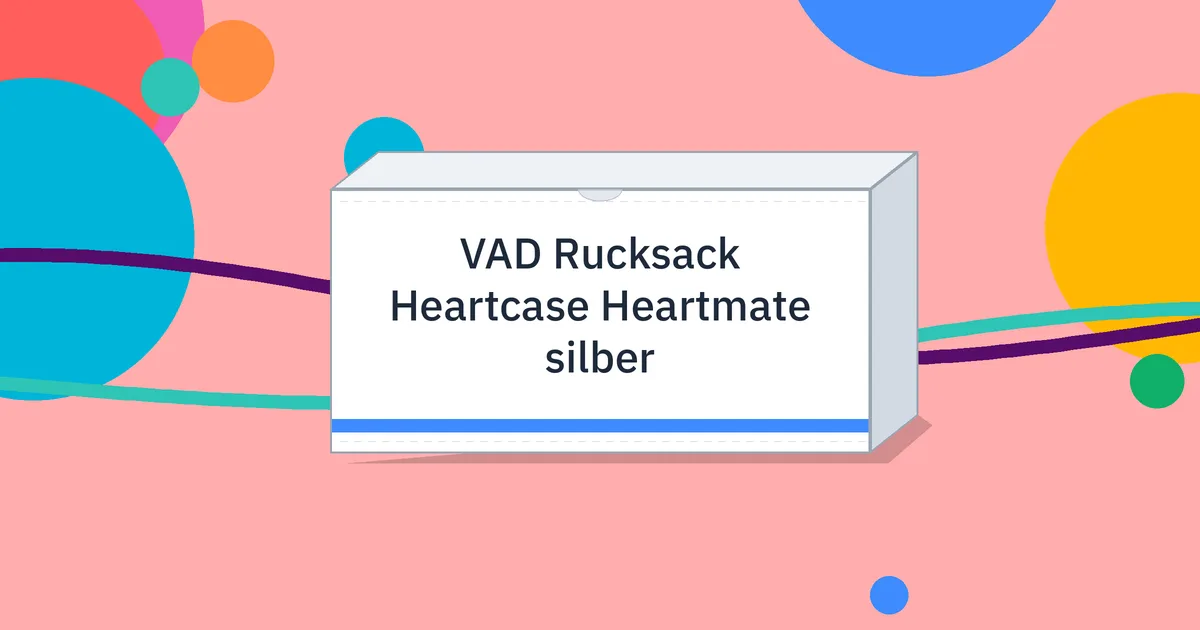 Symbolbild: Packung mit der Aufschrift VAD Rucksack Heartcase Heartmate silber (PZN 18500016) – Verfügbarkeit und Bezug in Apotheken in Frankfurt am Main