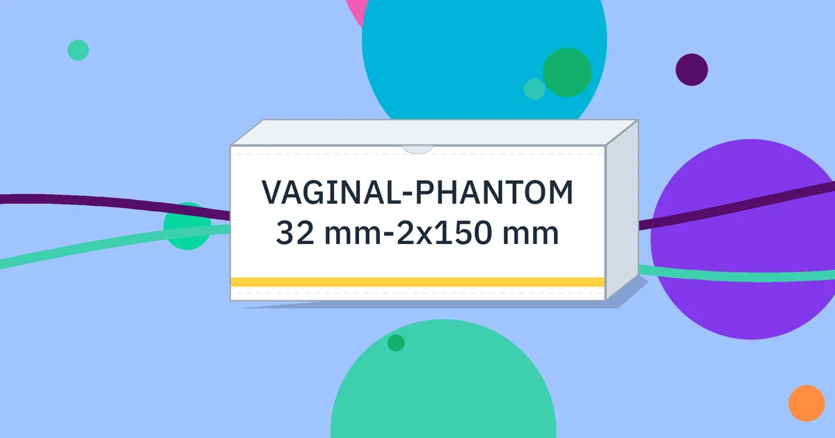 Symbolbild: Packung mit der Aufschrift VAGINAL-PHANTOM 32 mm-2x150 mm (PZN 16147923) – Verfügbarkeit und Bezug in Apotheken in Frankfurt am Main