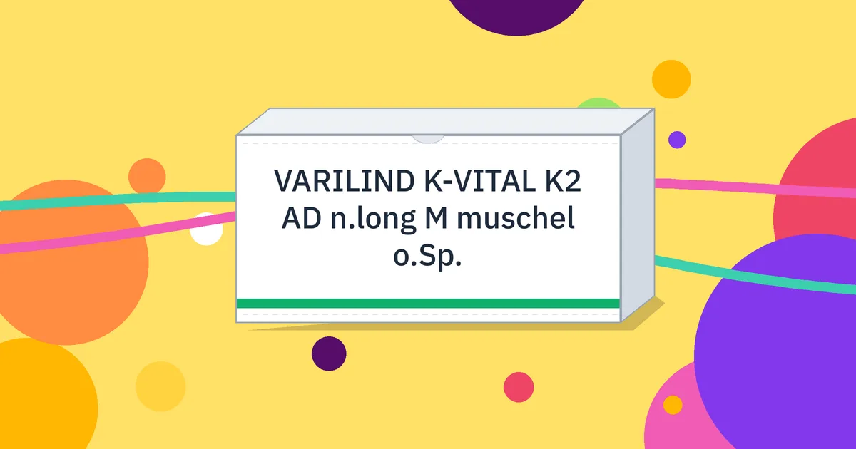 Symbolbild: Packung mit der Aufschrift VARILIND K-VITAL K2 AD n.long M muschel o.Sp. (PZN 20568777) – Verfügbarkeit und Bezug in Apotheken in Frankfurt am Main