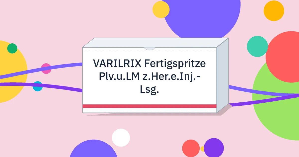 Symbolbild: Packung mit der Aufschrift VARILRIX Fertigspritze Plv.u.LM z.Her.e.Inj.-Lsg. (PZN 11528508) – Verfügbarkeit und Bezug in Apotheken in Frankfurt am Main
