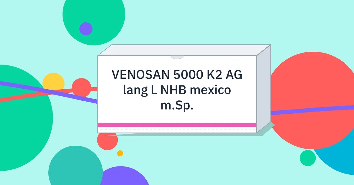 Symbolbild: Packung mit der Aufschrift VENOSAN 5000 K2 AG lang L NHB mexico m.Sp. (PZN 14430537) – Verfügbarkeit und Bezug in Apotheken in Frankfurt am Main