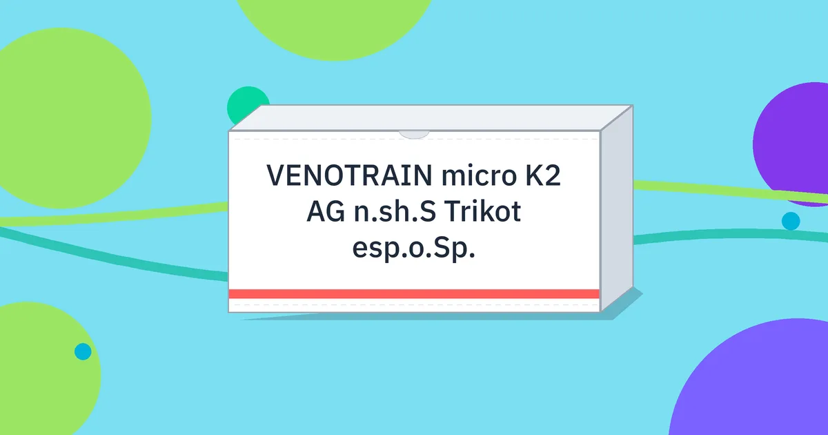 Symbolbild: Packung mit der Aufschrift VENOTRAIN micro K2 AG n.sh.S Trikot esp.o.Sp. (PZN 05713070) – Verfügbarkeit und Bezug in Apotheken in Frankfurt am Main