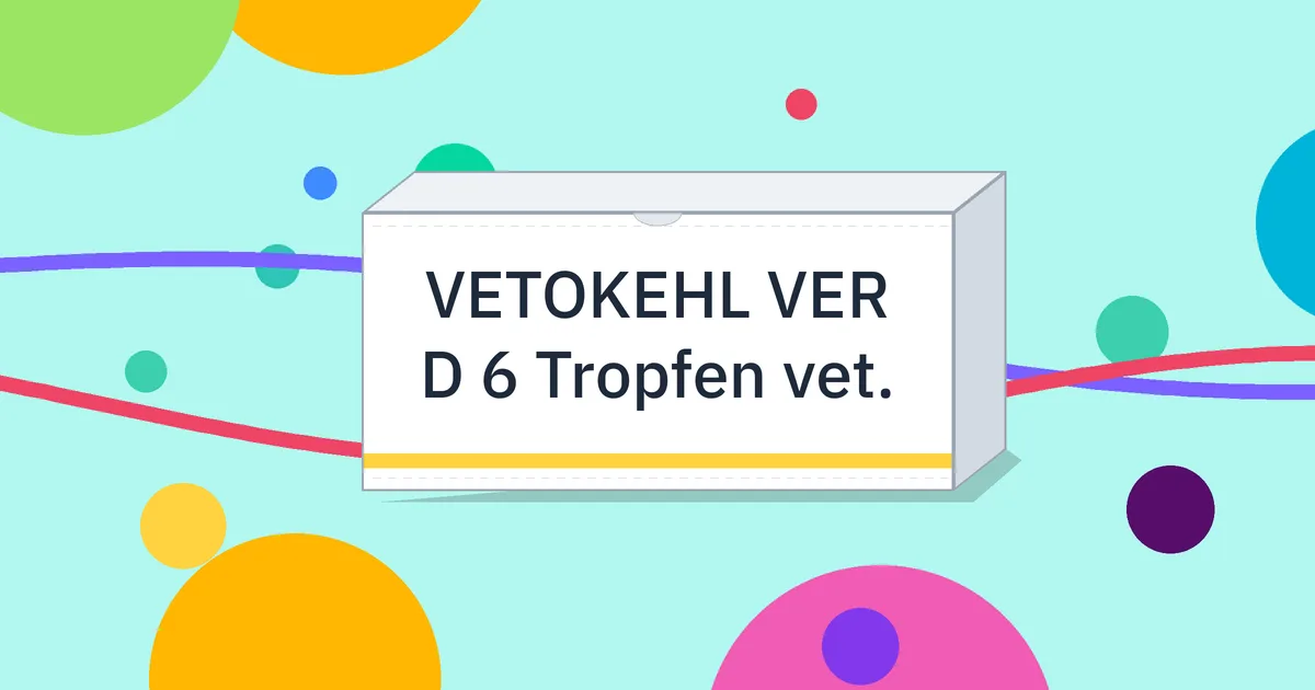 Symbolbild: Packung mit der Aufschrift VETOKEHL VER D 6 Tropfen vet. (PZN 00163423) – Verfügbarkeit und Bezug in Apotheken in Frankfurt am Main