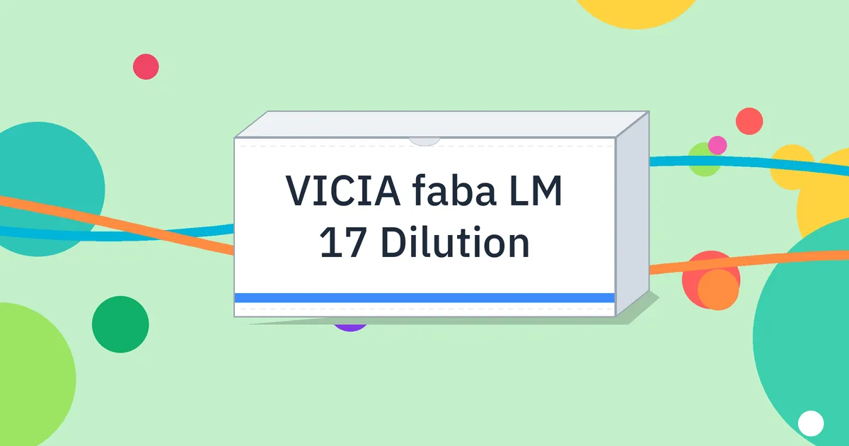 Symbolbild: Packung mit der Aufschrift VICIA faba LM 17 Dilution (PZN 13272875) – Verfügbarkeit und Bezug in Apotheken in Frankfurt am Main