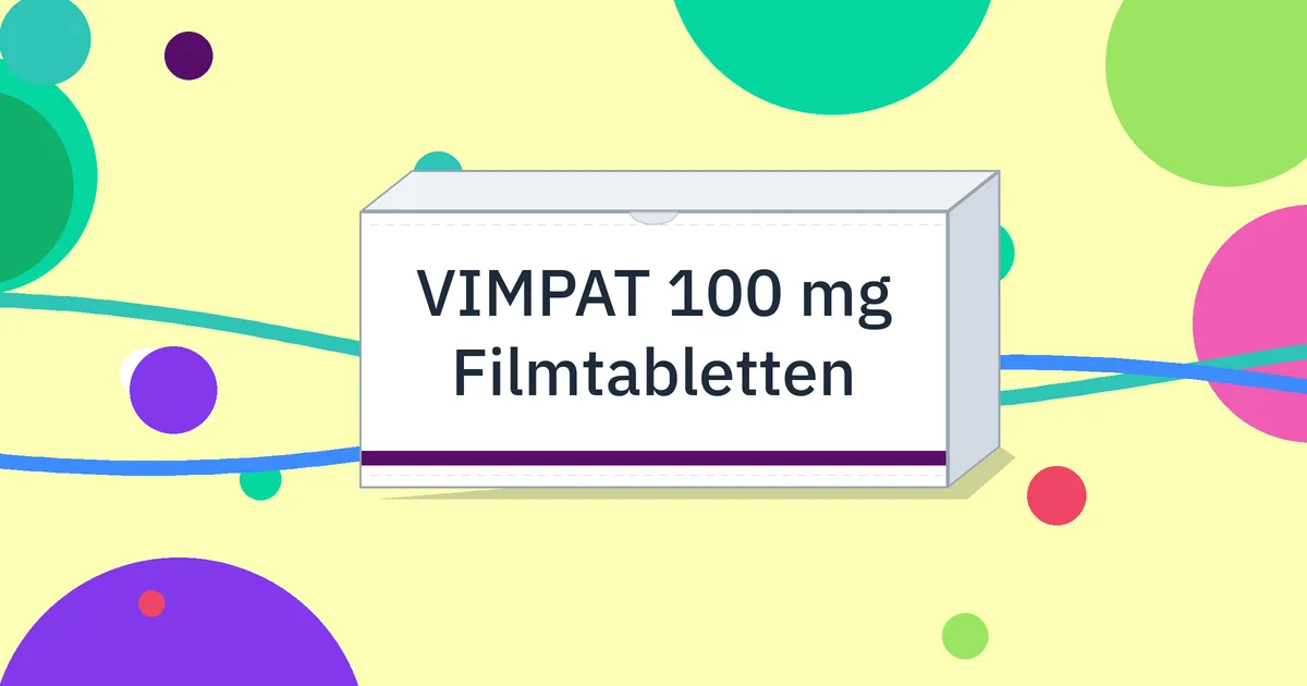 Symbolbild: Packung mit der Aufschrift VIMPAT 100 mg Filmtabletten (PZN 05488584) – Verfügbarkeit und Bezug in Apotheken in Frankfurt am Main