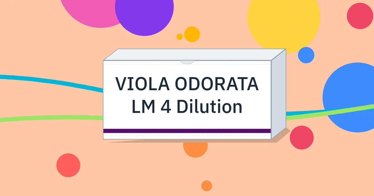 Symbolbild: Packung mit der Aufschrift VIOLA ODORATA LM 4 Dilution (PZN 13275218) – Verfügbarkeit und Bezug in Apotheken in Frankfurt am Main