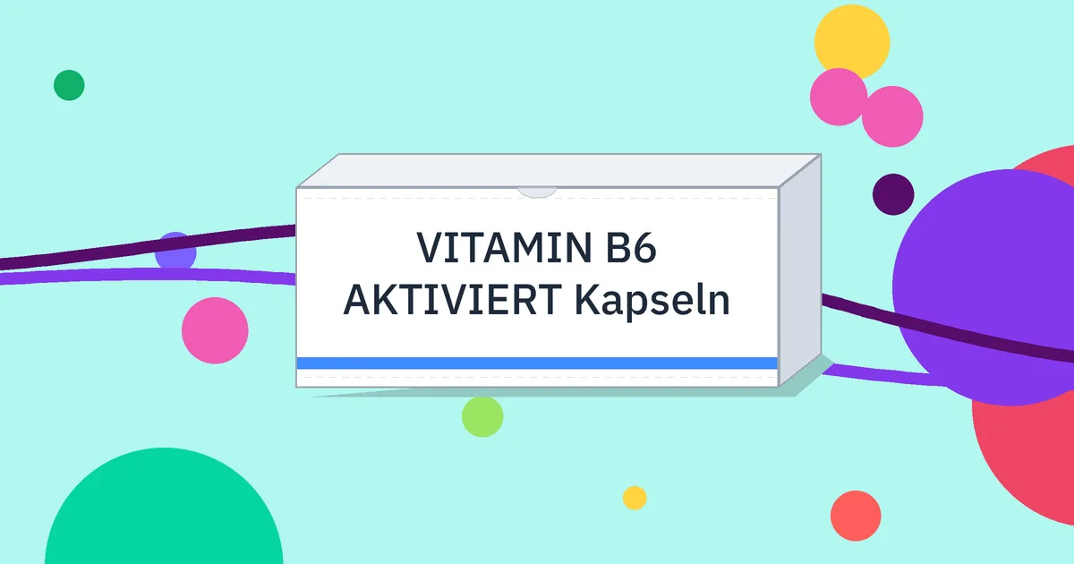 Symbolbild: Packung mit der Aufschrift VITAMIN B6 AKTIVIERT Kapseln (PZN 15576303) – Verfügbarkeit und Bezug in Apotheken in Frankfurt am Main