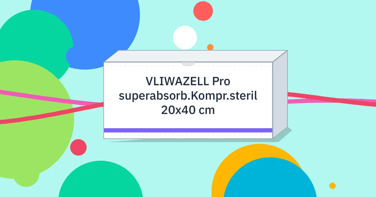 Symbolbild: Packung mit der Aufschrift VLIWAZELL Pro superabsorb.Kompr.steril 20x40 cm (PZN 19833429) – Verfügbarkeit und Bezug in Apotheken in Frankfurt am Main