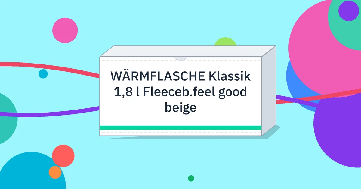 Symbolbild: Packung mit der Aufschrift WÄRMFLASCHE Klassik 1,8 l Fleeceb.feel good beige (PZN 18250996) – Verfügbarkeit und Bezug in Apotheken in Frankfurt am Main