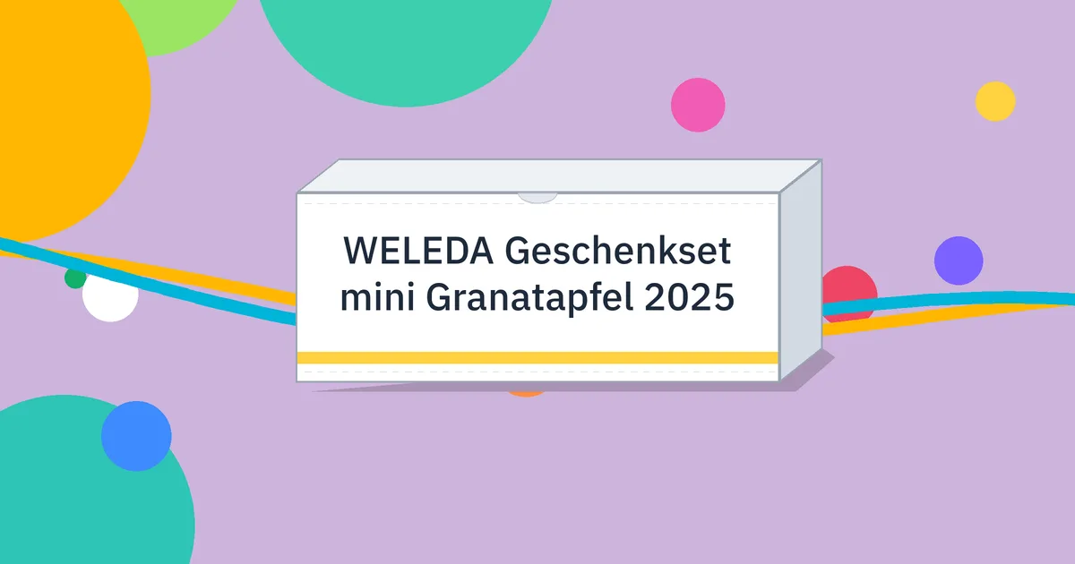 Symbolbild: Packung mit der Aufschrift WELEDA Geschenkset mini Granatapfel 2025 (PZN 19733828) – Verfügbarkeit und Bezug in Apotheken in Frankfurt am Main