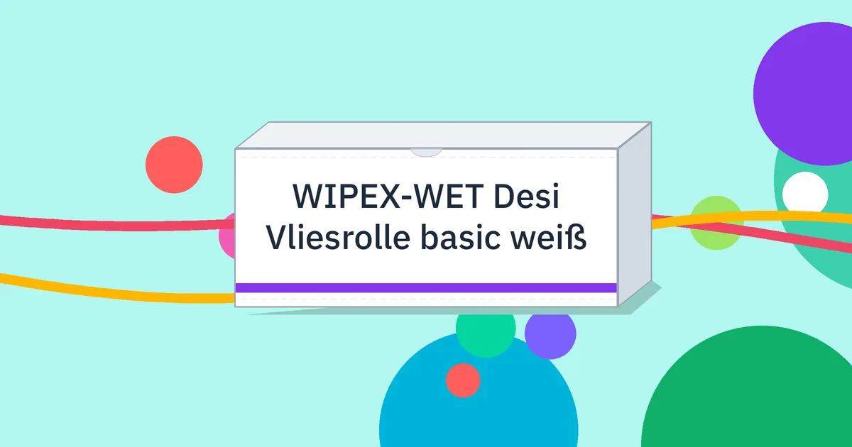 Symbolbild: Packung mit der Aufschrift WIPEX-WET Desi Vliesrolle basic weiß (PZN 15238523) – Verfügbarkeit und Bezug in Apotheken in Frankfurt am Main